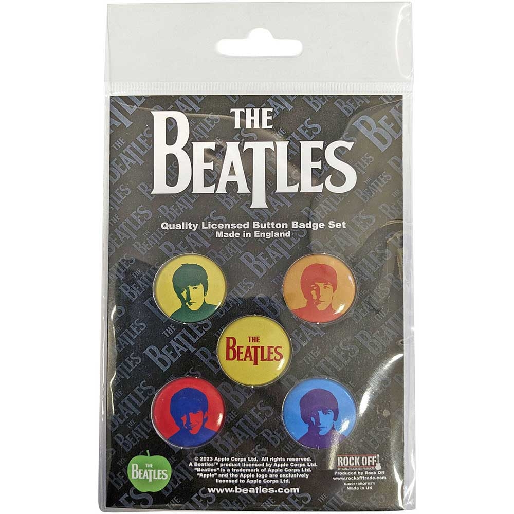 The Beatles Button Badge Pack: J, P, G&R Coloured by The Beatles ...