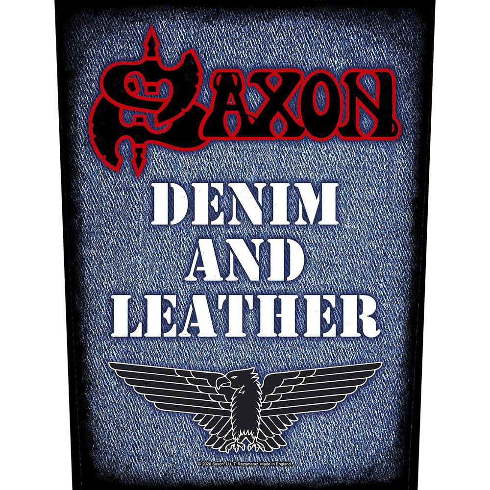 Saxon Back Patch: Denim & Leather by Saxon (BP1161)