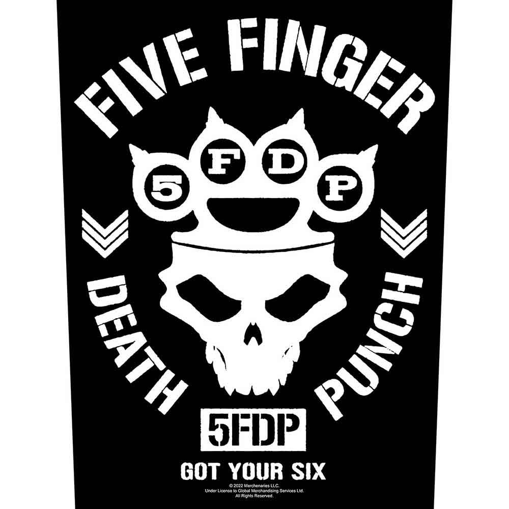 Five Finger Death Punch Back Patch: Got Your Six by Five Finger Death ...