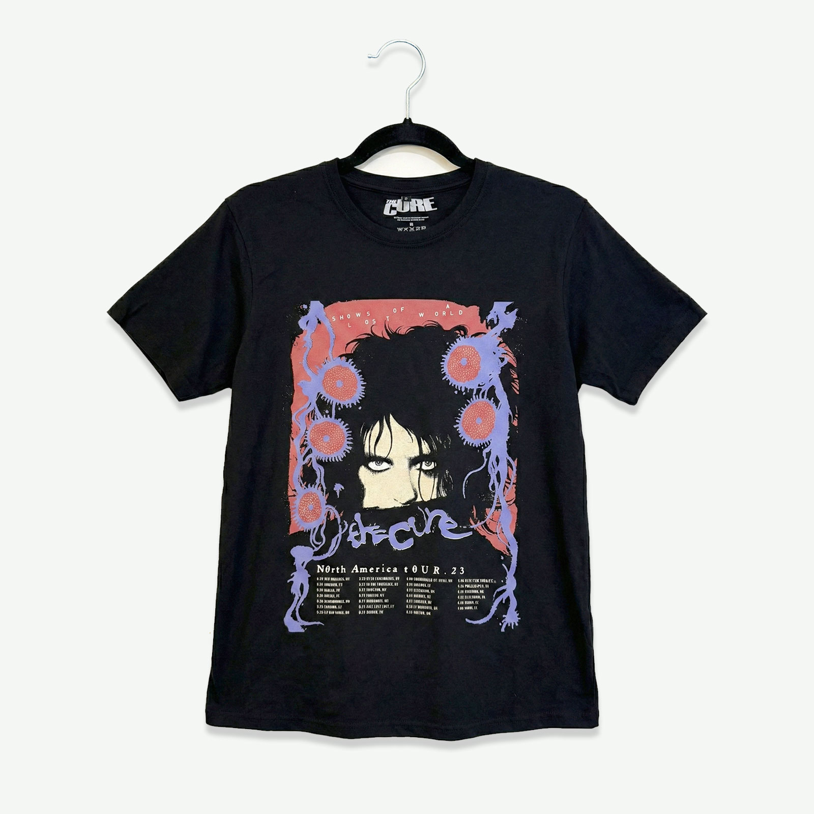 The Cure Unisex Carbon T-Shirt: North American Tour '23 Poster (Black ...