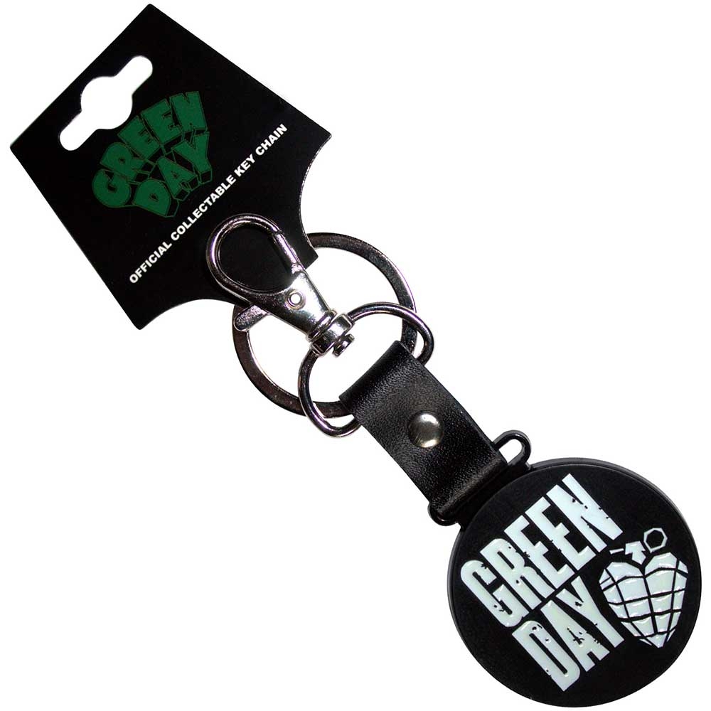 Green Day Keychain: Stacked Logo & Grenade Circle (Glow-in-the-Dark) by ...
