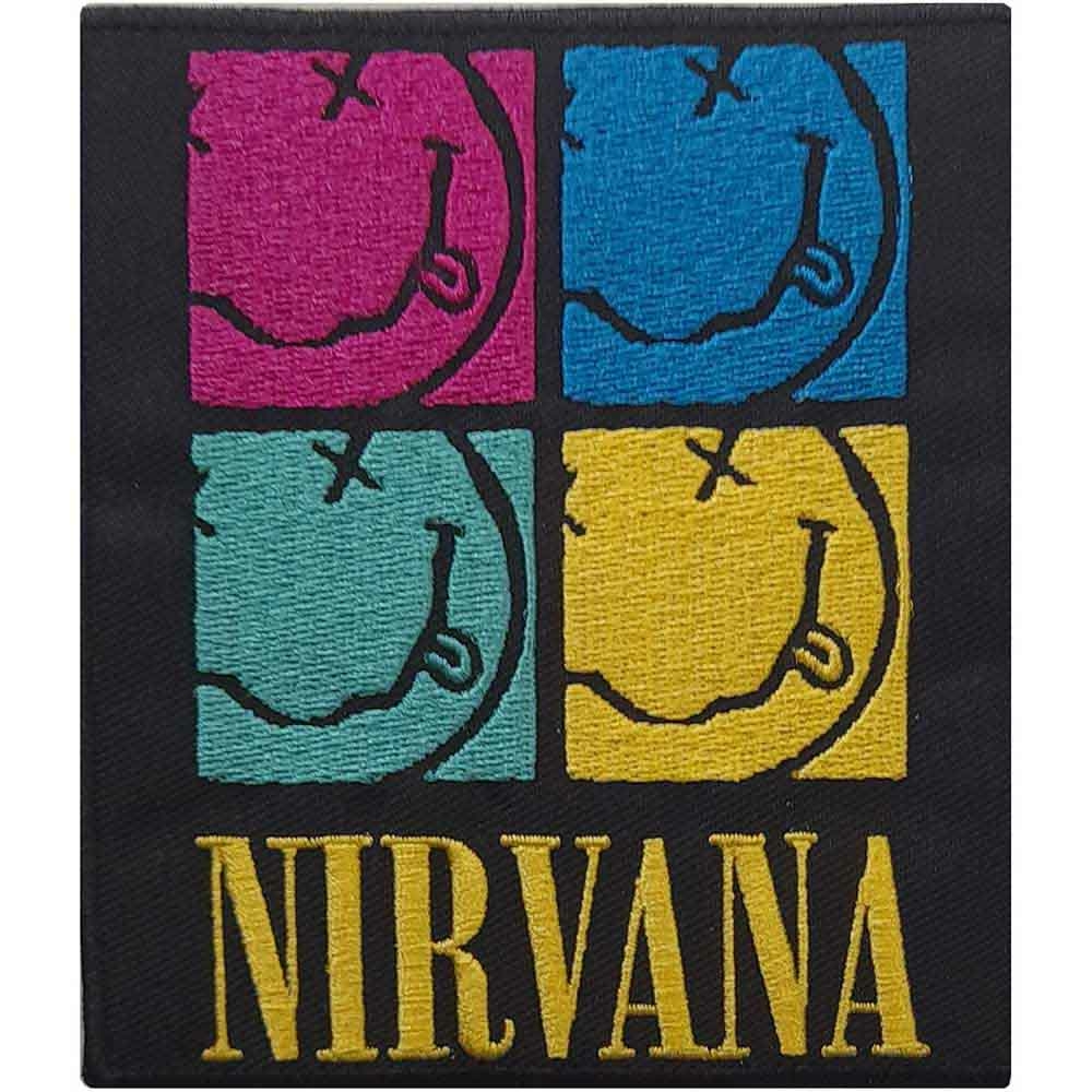 Nirvana Standard Woven Patch: Happy Face Squares by Nirvana (NIRVPAT10)