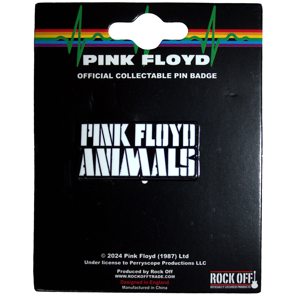 Pink Floyd Pin Badge: Animals Mono Text Logo by Pink Floyd (PFPIN07)