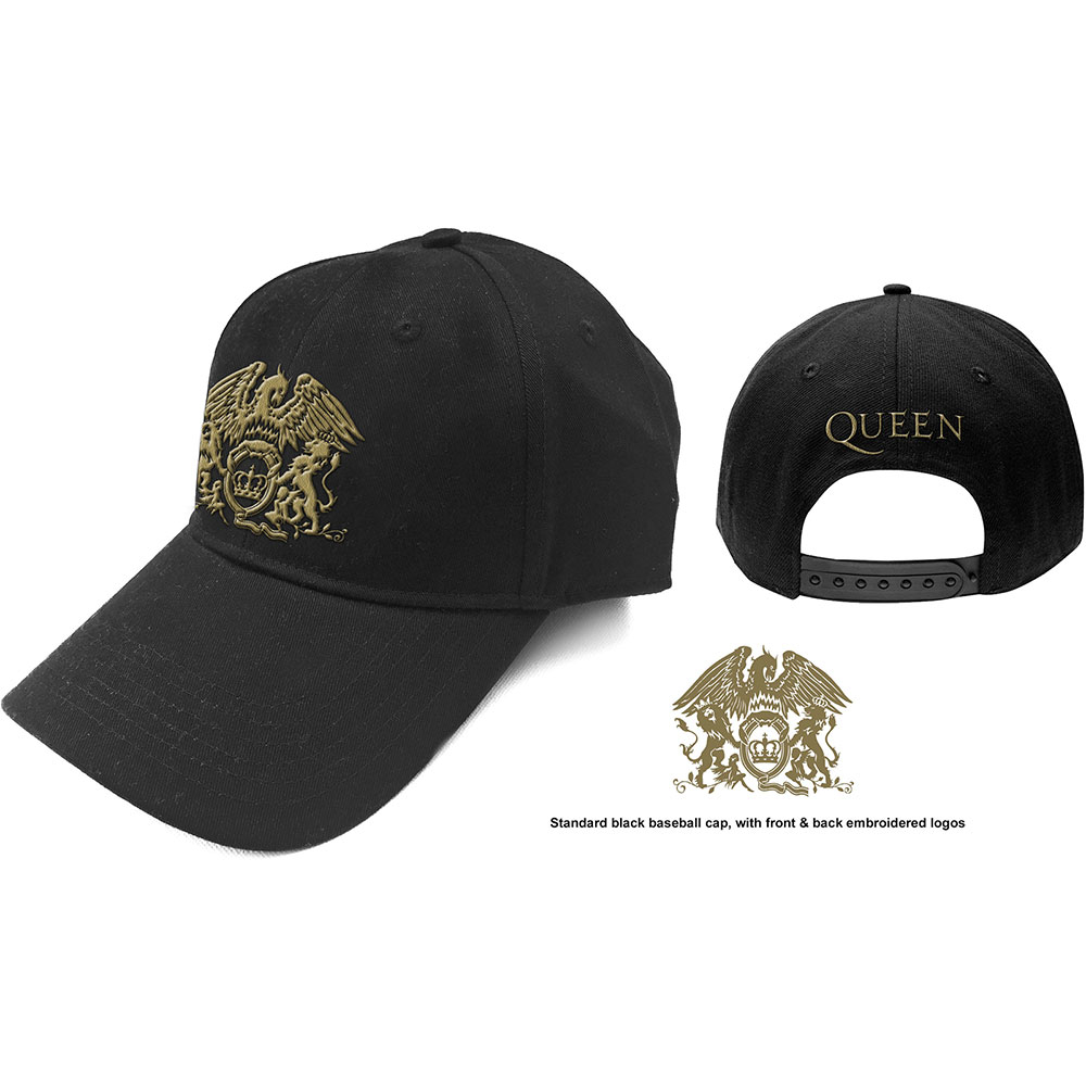 Queen Unisex Baseball Cap: Gold Classic Crest by Queen (QUCAP02B)