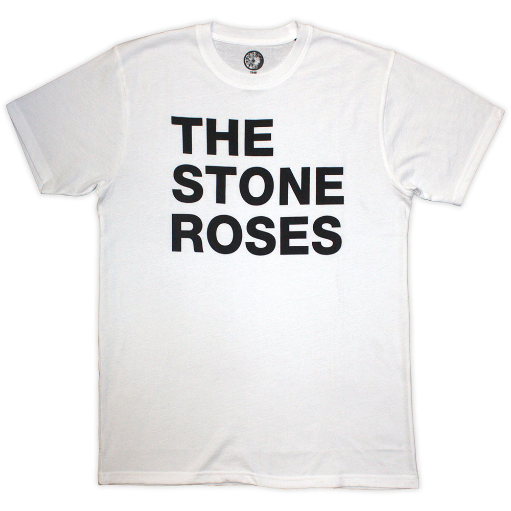 The Stone Roses Unisex T-Shirt: Left Justified Text (White) (Jumbo ...