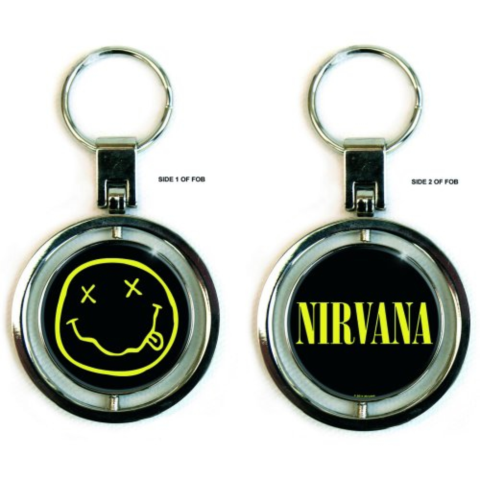 Nirvana Smiley Spinning Keychain by Keyrings (NIRVSPINKEY01)