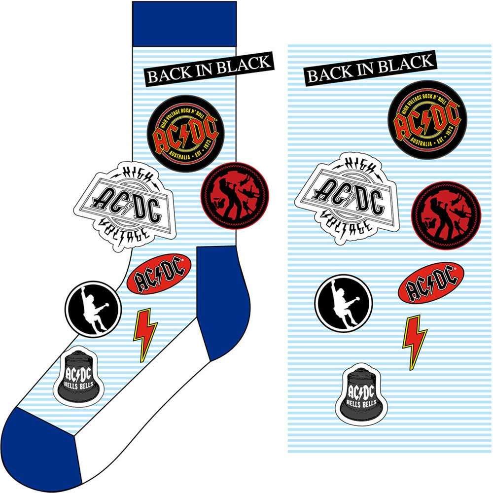AC/DC Unisex Ankle Socks: Icons (UK Size 7 - 11) by AC/DC (ACDCSCK03MBL)