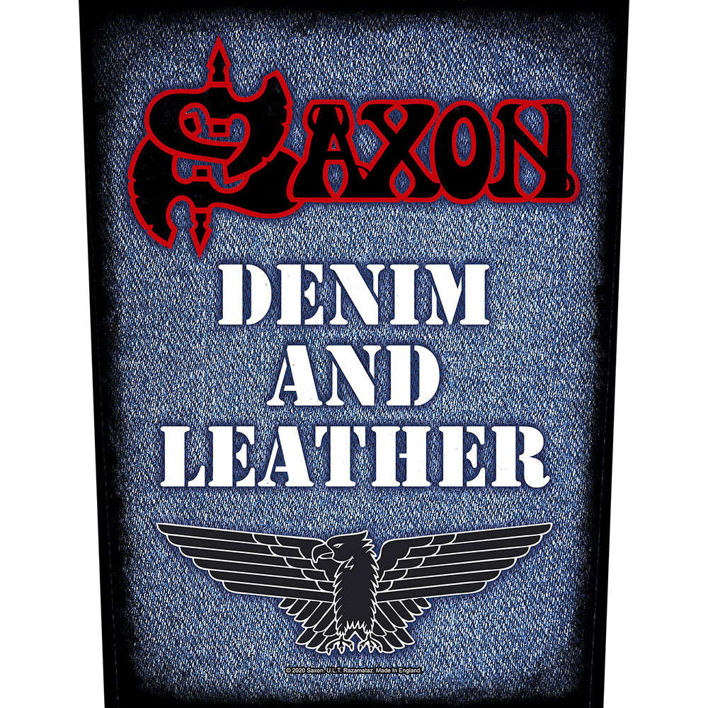 Saxon Back Patch: Denim & Leather by Saxon (BP1161)