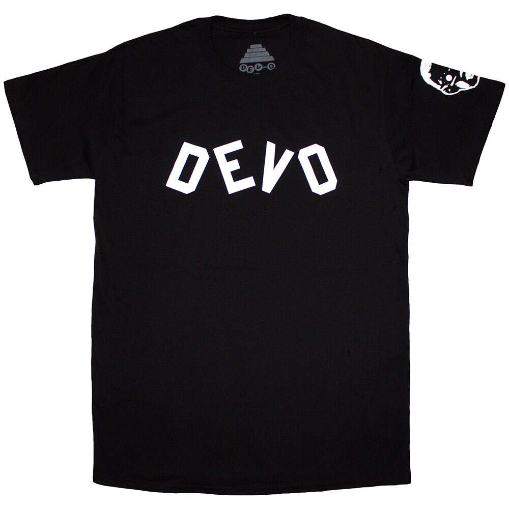 Devo Unisex T-Shirt: Booji Boy (Black) (Sleeve Print) by Devo