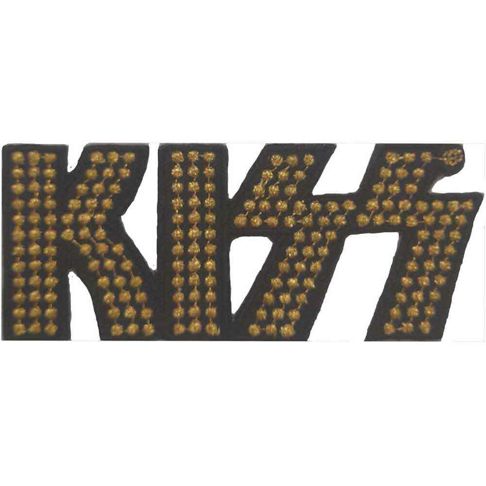KISS Standard Woven Patch: Gold Studded Logo by KISS (KISSPAT12)