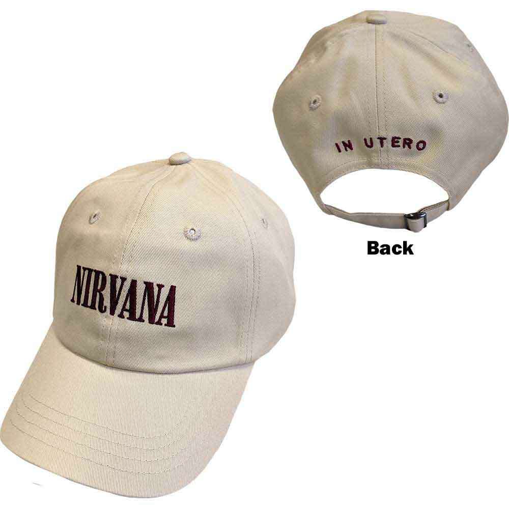 Nirvana Unisex Baseball Cap: Text Logo in Utero by Nirvana (NIRVCAP07S)