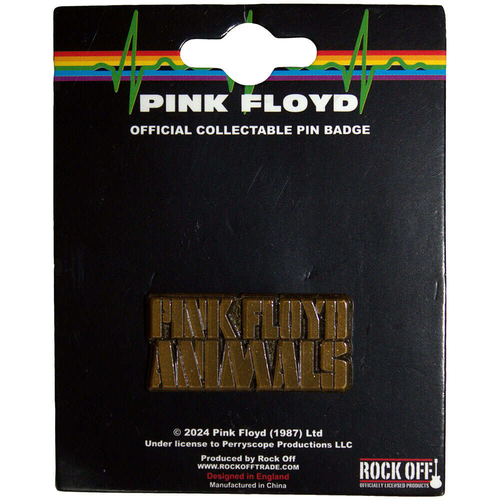 Pink Floyd Pin Badge: Animals Gold Text Logo by Pink Floyd (PFPIN08)