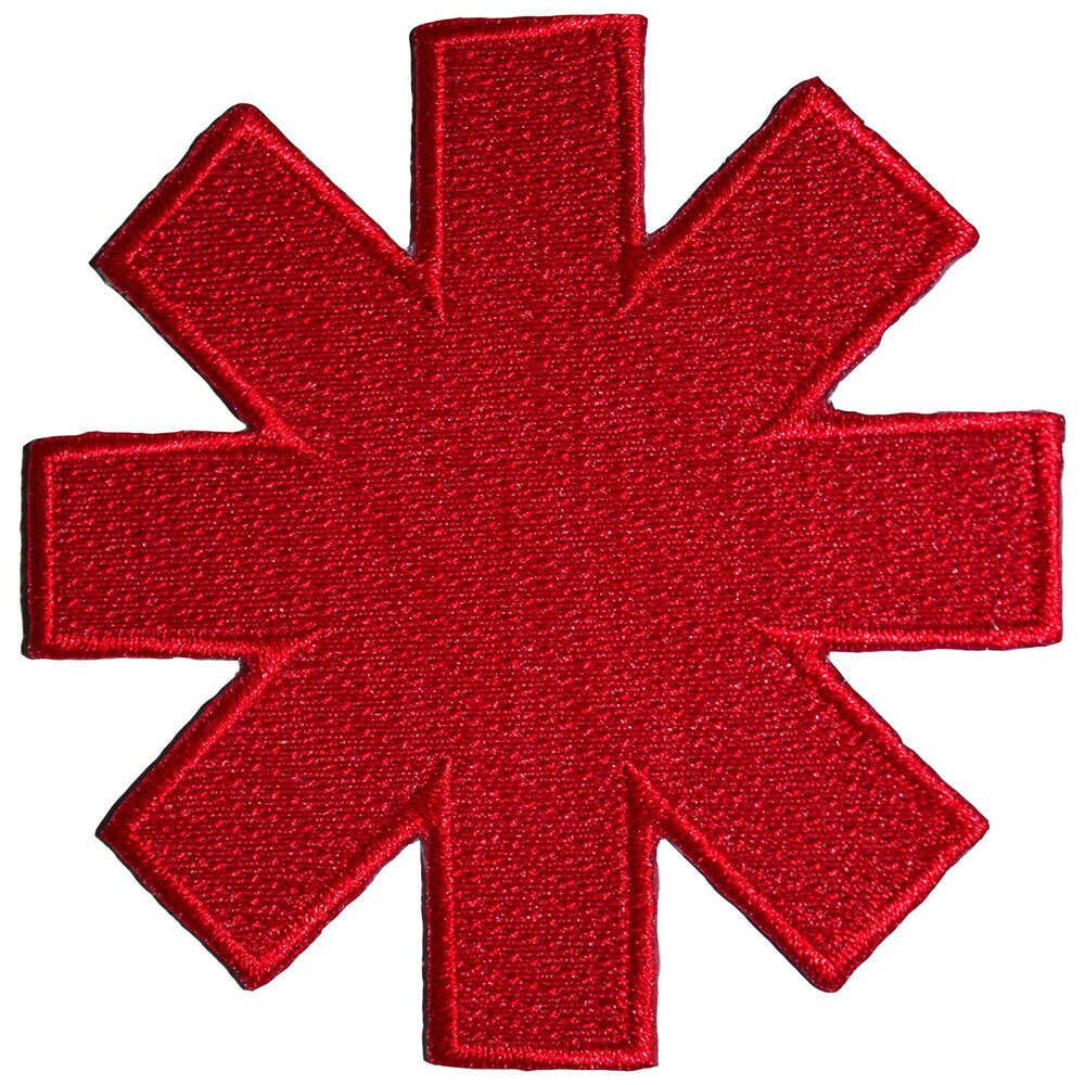 Red Hot Chili Peppers Standard Patch: Asterisk Cut-Out Red Border by ...