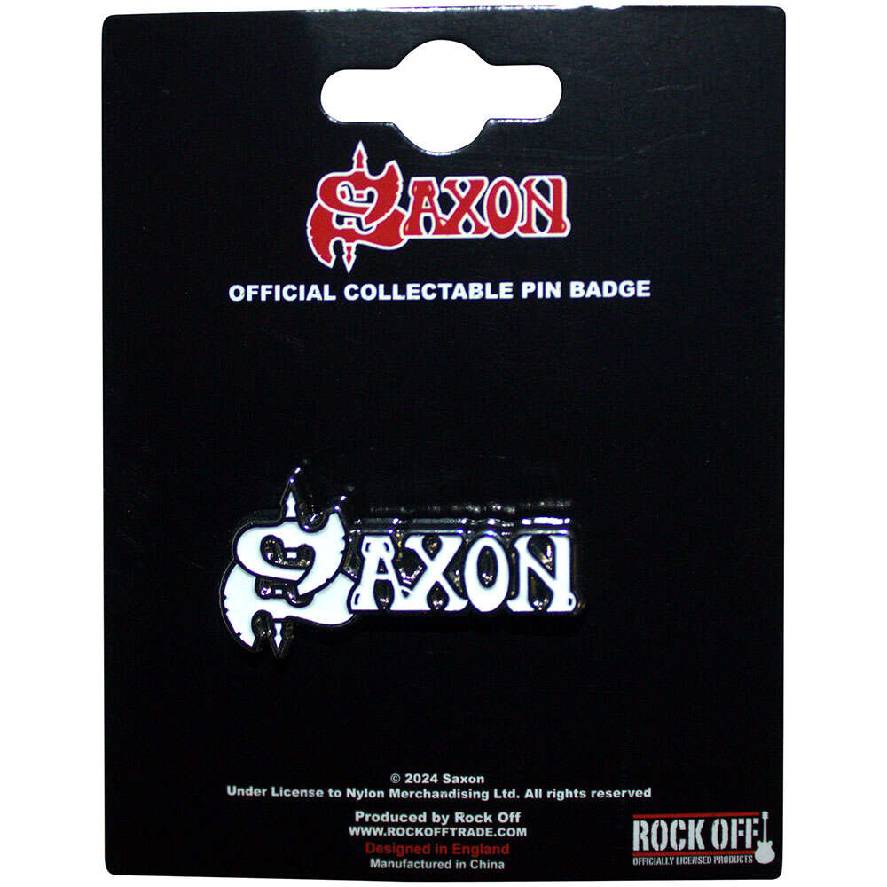 Saxon Pin Badge: White Logo by Saxon (SAXPIN02)